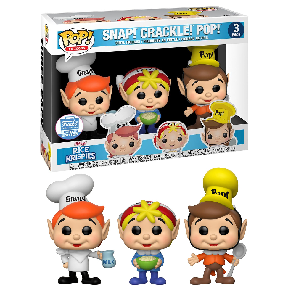 Funko Pop! Ad Icons Rice Krispies Snap! Crackle! Pop! 3 Pack Exclusivo ...