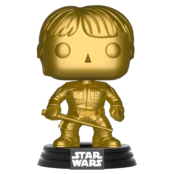 Funko Pop! TV Star Wars Luke Skywalker 93 Exclusivo Gold Chrome - Moça ...