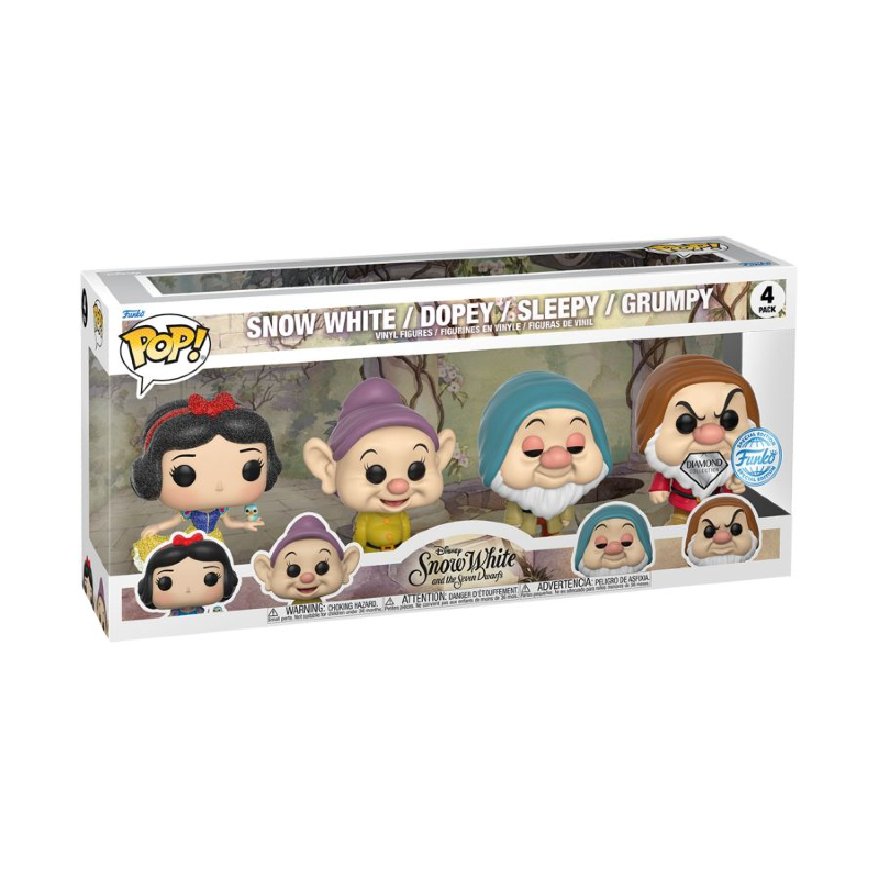 Funko Pop! Disney Branca De Neve Dopey Sleepy Grumpy Exclusivo Diamond ...