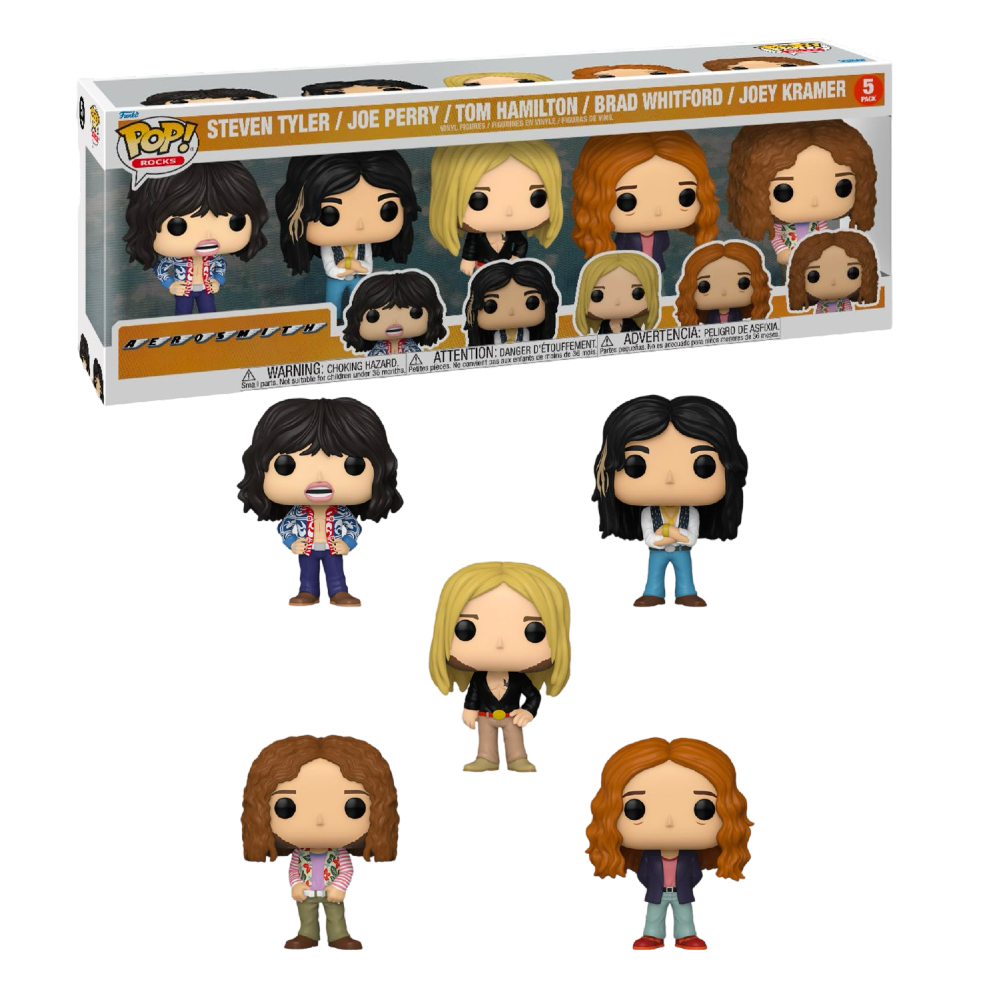 Funko Pop! Rocks Aerosmith Steven, Joe, Tom, Brad & Joey 5 Pack - Moça ...