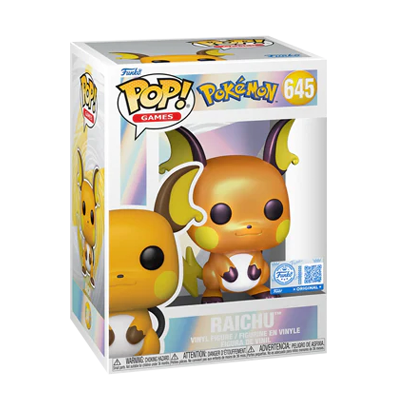 Funko Pop! Games Pokemon Raichu 645 Exclusivo Pearlescent Original ...