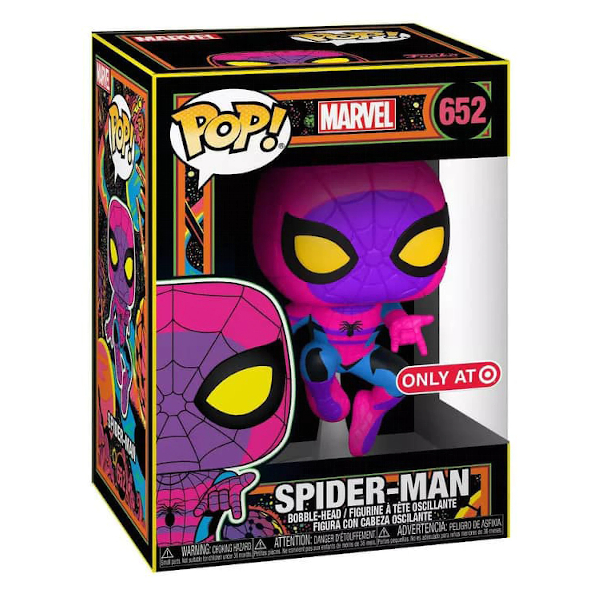 Funko Pop! Marvel Black Light Spider Man 652 Exclusivo Original - Moça ...