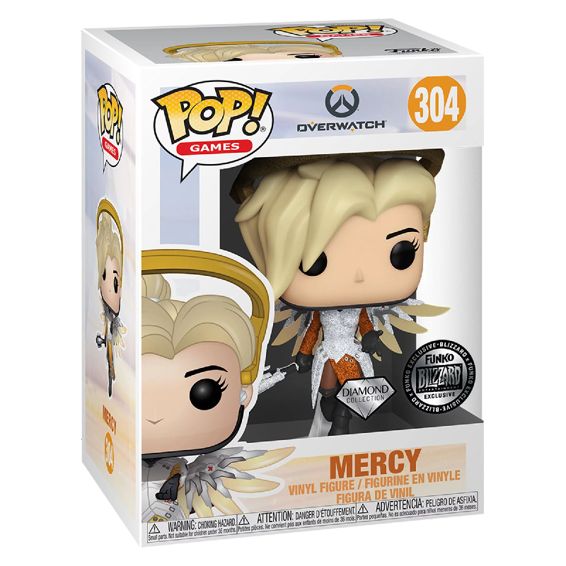 Funko Pop! Games Overwatch Mercy 304 Exclusivo Diamond Original - Moça ...