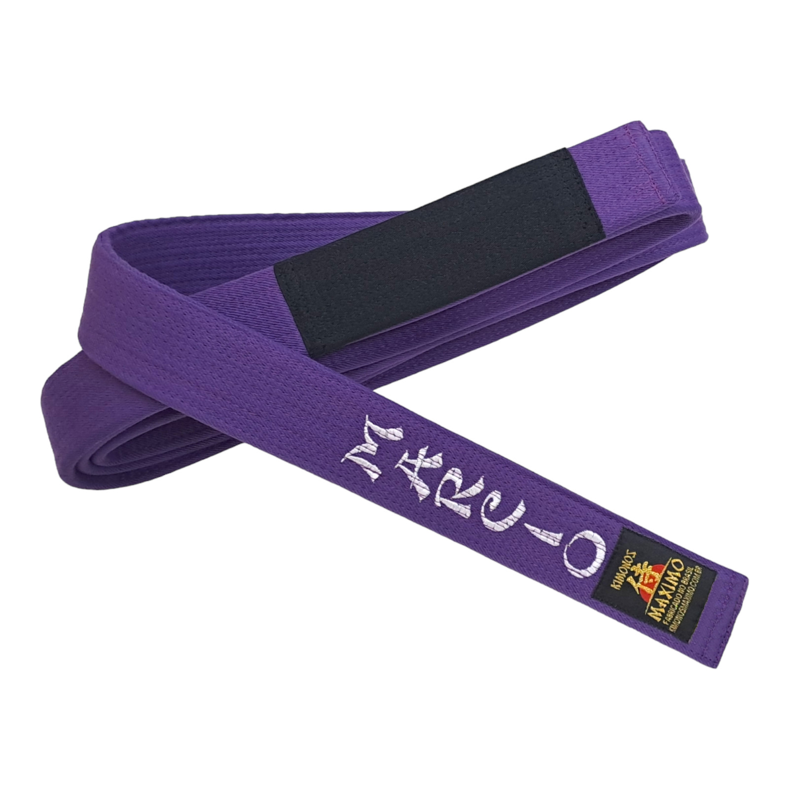 Faixa Jiu Jitsu Roxa Ponta Preta Bordada Personalizada Premium ...