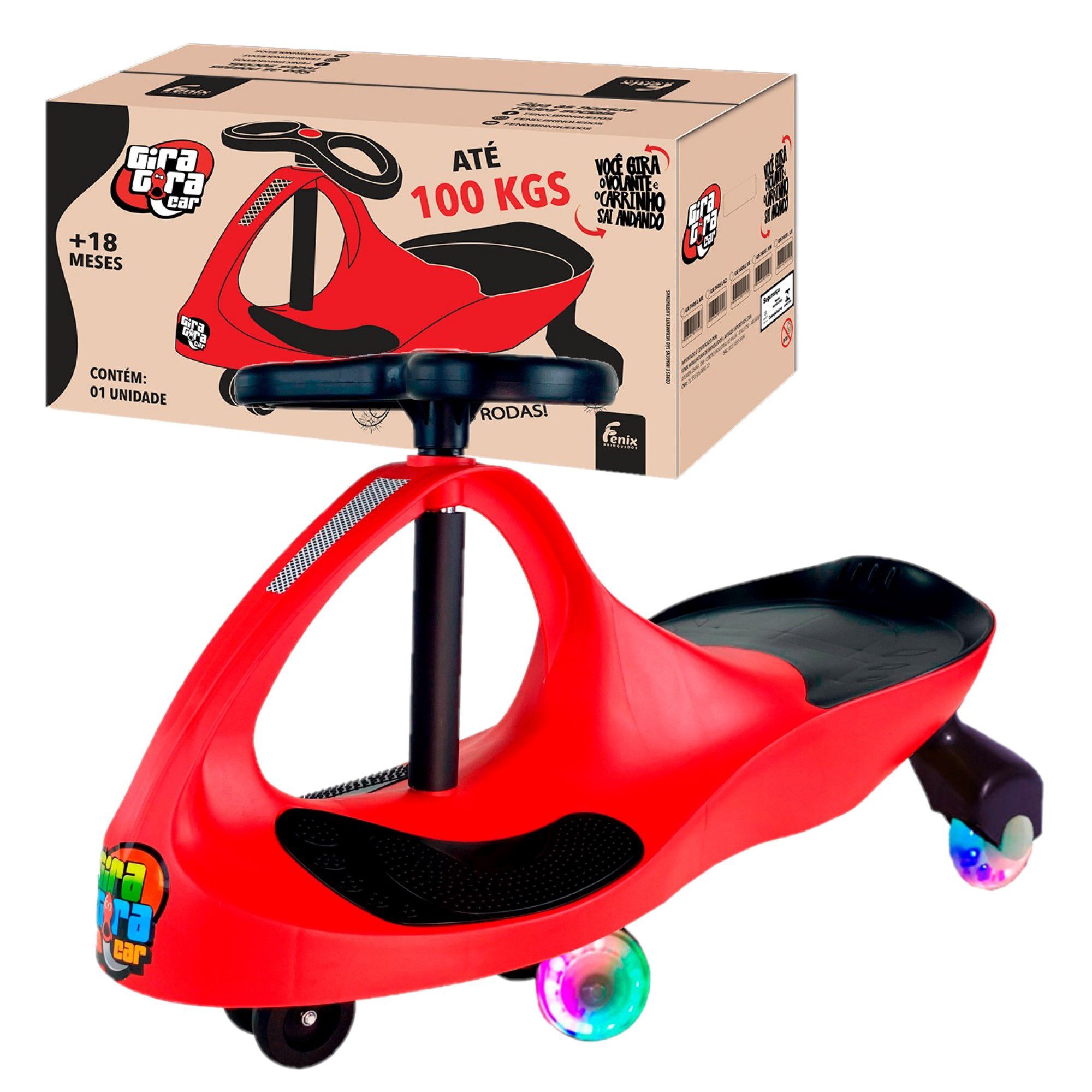 Carrinho Gira Gira Car Rolimã Infantil Até 100kg Com luzes - Relu Magazine