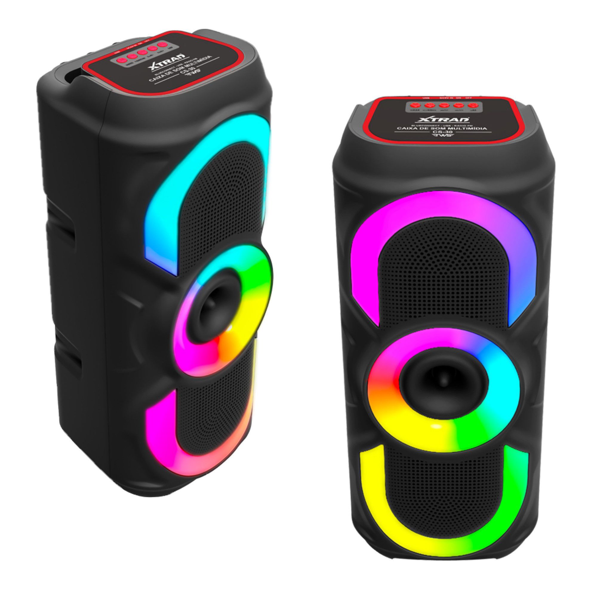 Caixa De Som Bluetooth Multimídia Led Rgb Usb Fm Tws 50W - Relu Magazine