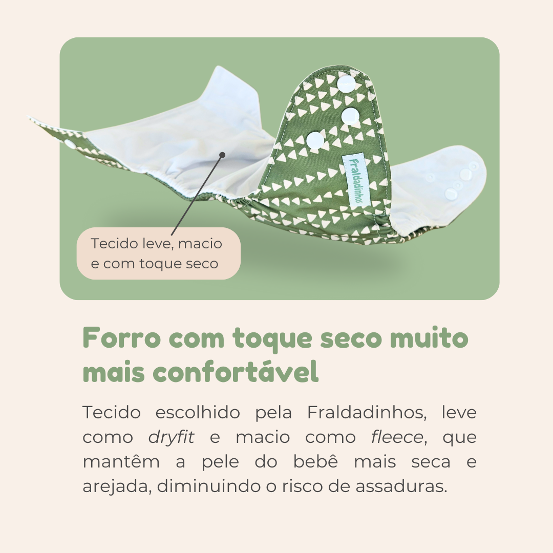 Fralda ecológica lavável e reutilizável - Modelo básico - Azul piscina ...