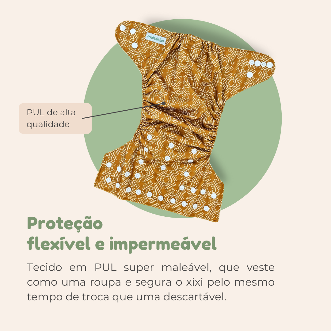 Fralda ecológica lavável e reutilizável - Modelo básico - Ramos ...