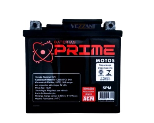 Bateria de Moto Prime 5PM 5AH - Energetic Baterias
