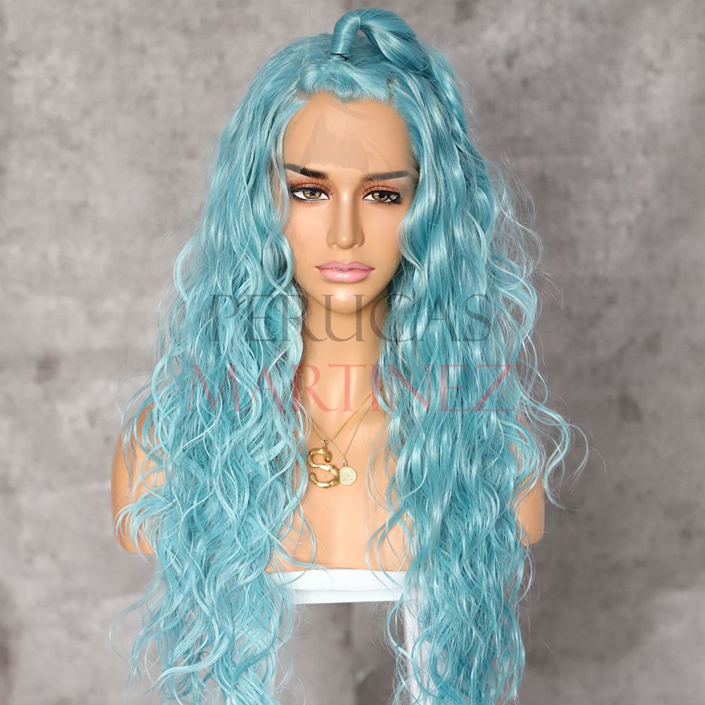 LACE FRONT KÁTIA AZUL TURQUESA - Perucas Martinez