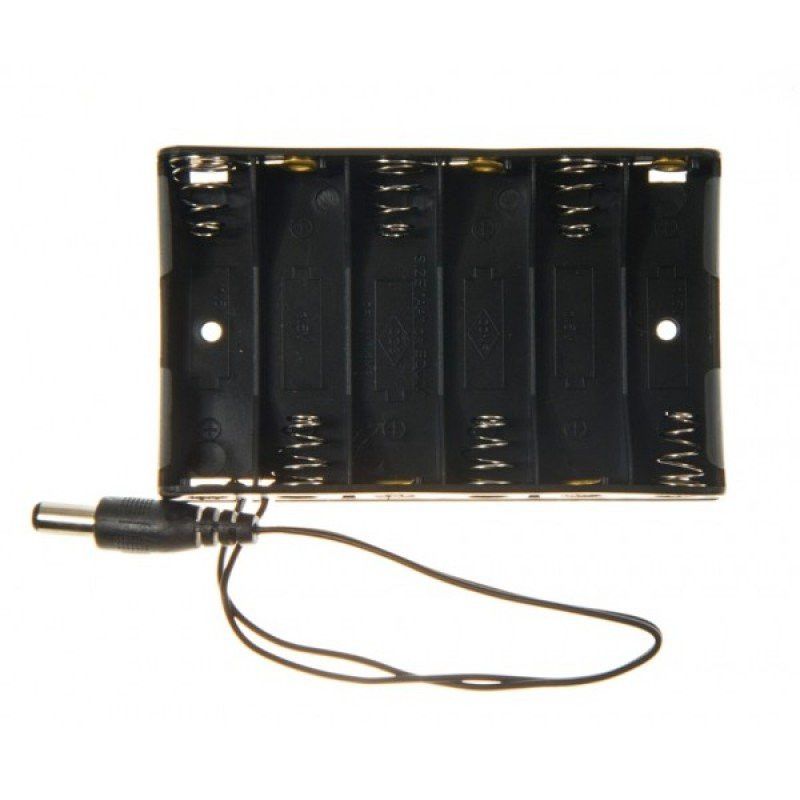 SUPORTE 6 PILHAS AA CANOA COM PLUG P4 P/ ARDUINO - RS Robótica