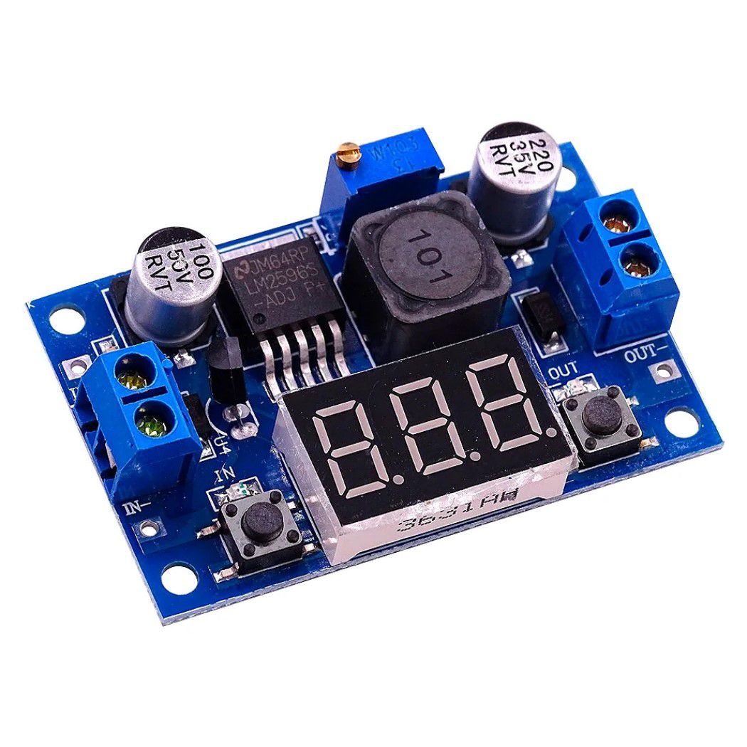 REGULADOR DE TENSAO LM2596 CONVERSOR DC-DC STEP DOWN COM VOLTIMETRO ... REGULADOR DE TENSAO LM2596 CONVERSOR DC-DC STEP DOWN COM VOLTIMETRO ...