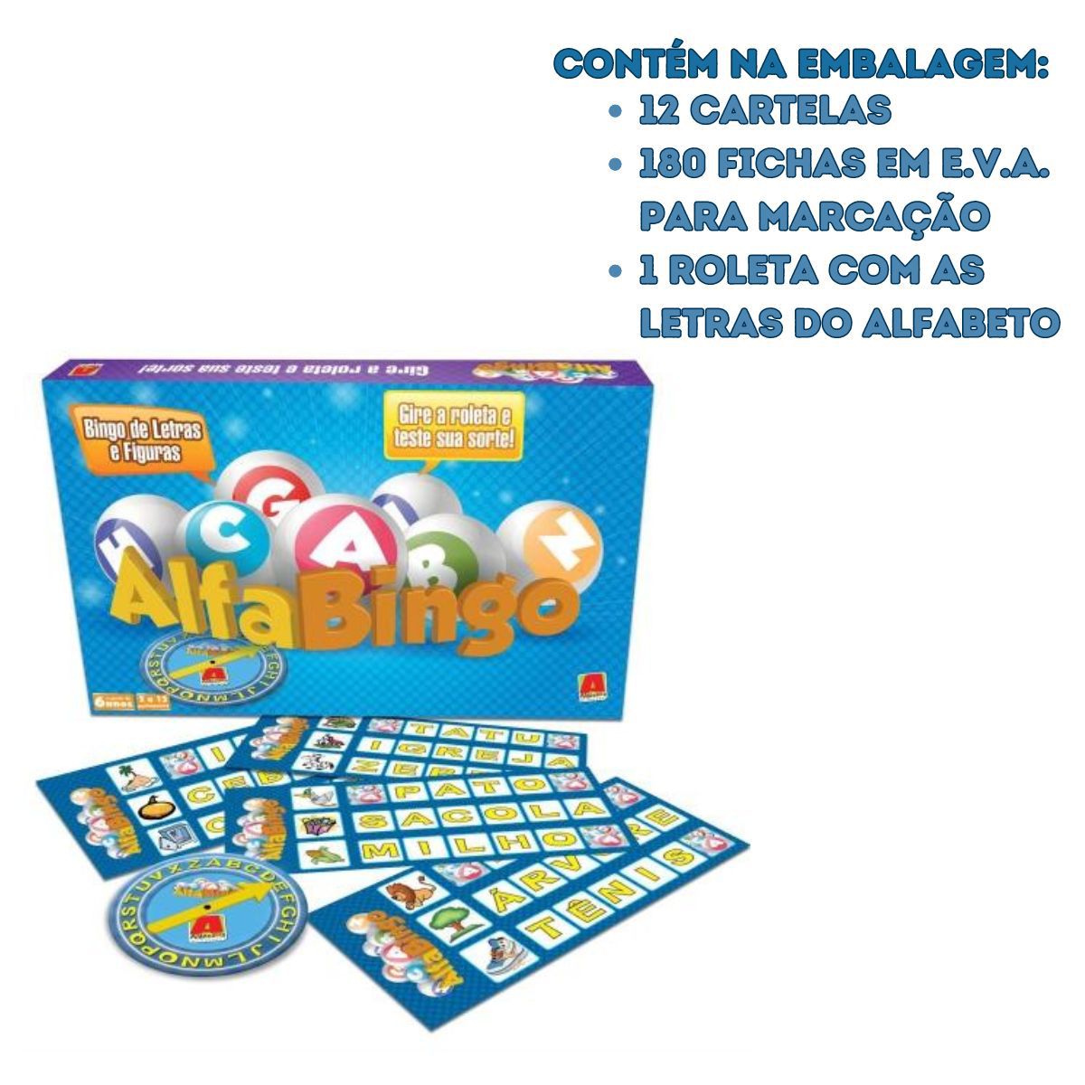 Alfabingo Bingo De Letras E Figuras Infantil C/ 12 Cartelas - ZOOM ...