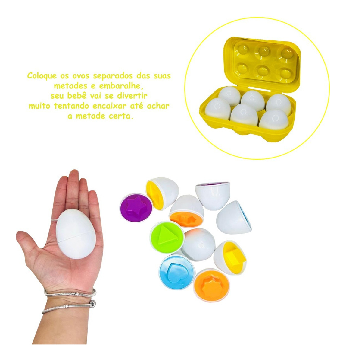 Jogo Encaixa Ovos Com Formas Para Bebes - Pakitoys Baby Cor Colorido ...