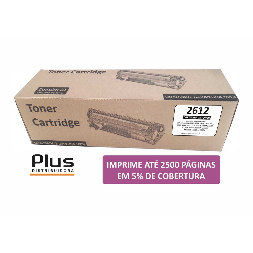 Toner Hp 2612a Q2612a 1010 1020 1015 1022! PROMOÇÃO! - Plus Distribuidora