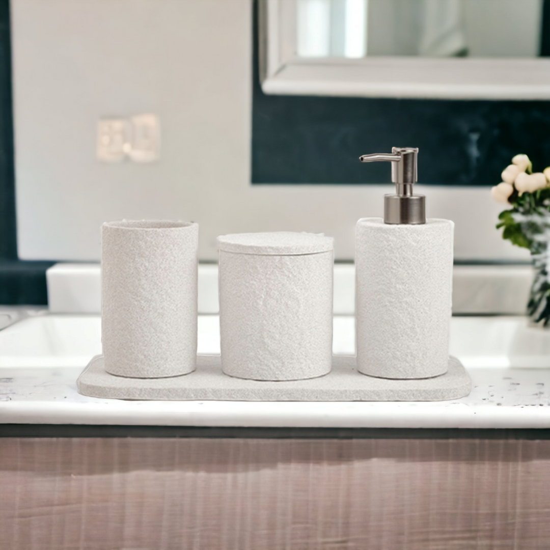 Kit Lavabo de Cimento Off White com 4 peças - Bellartdecor | Loja de ...