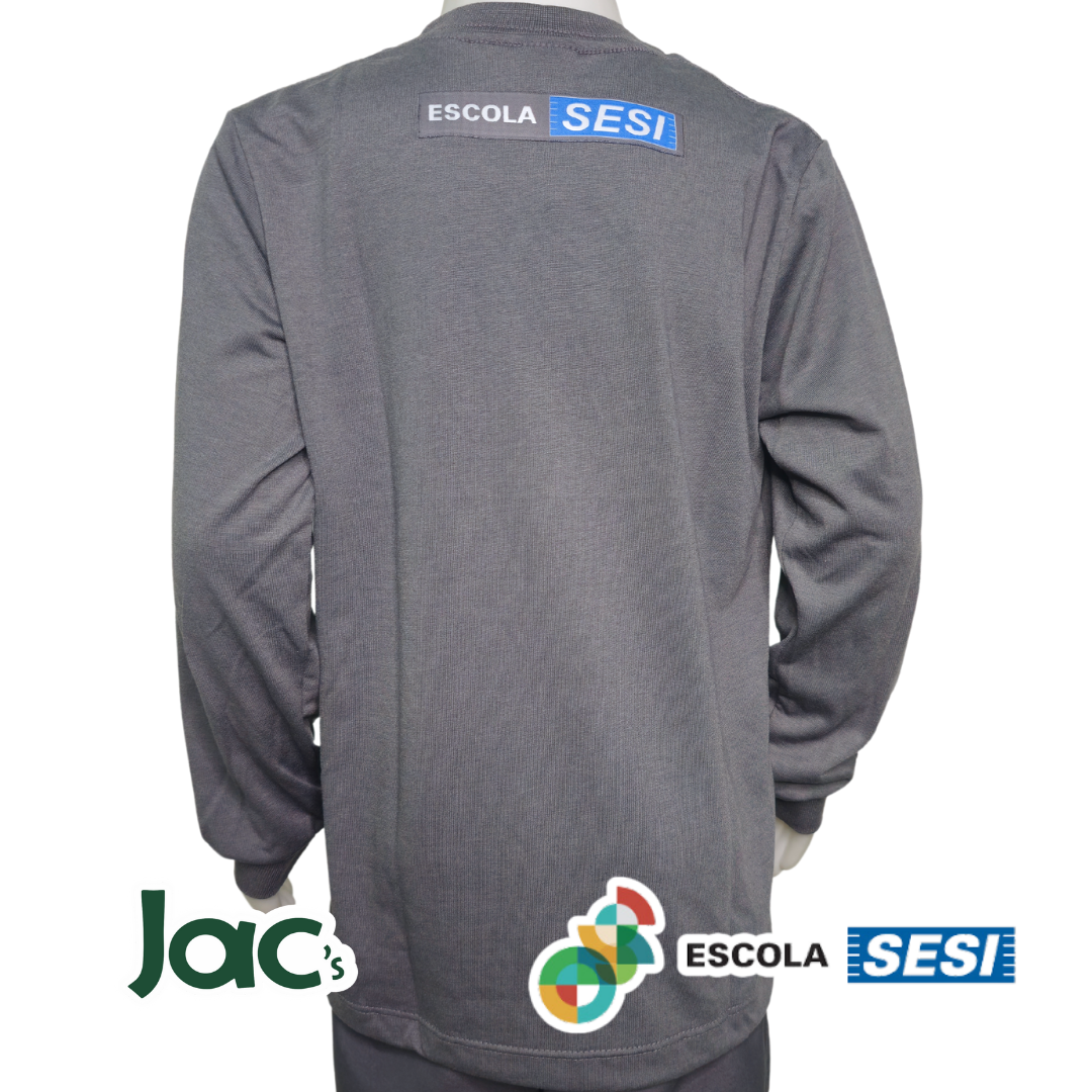 Camiseta Manga Longa PV Cinza - Uniforme Oficial Escola Sesi - Jac's ...