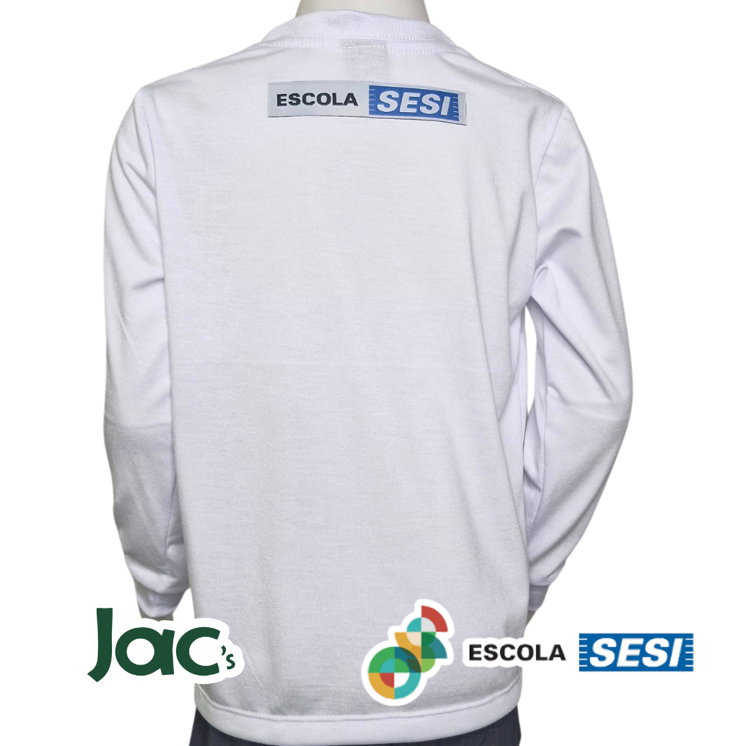 Camiseta Manga Longa PV Branca - Uniforme Oficial Escola Sesi - Jac's ...