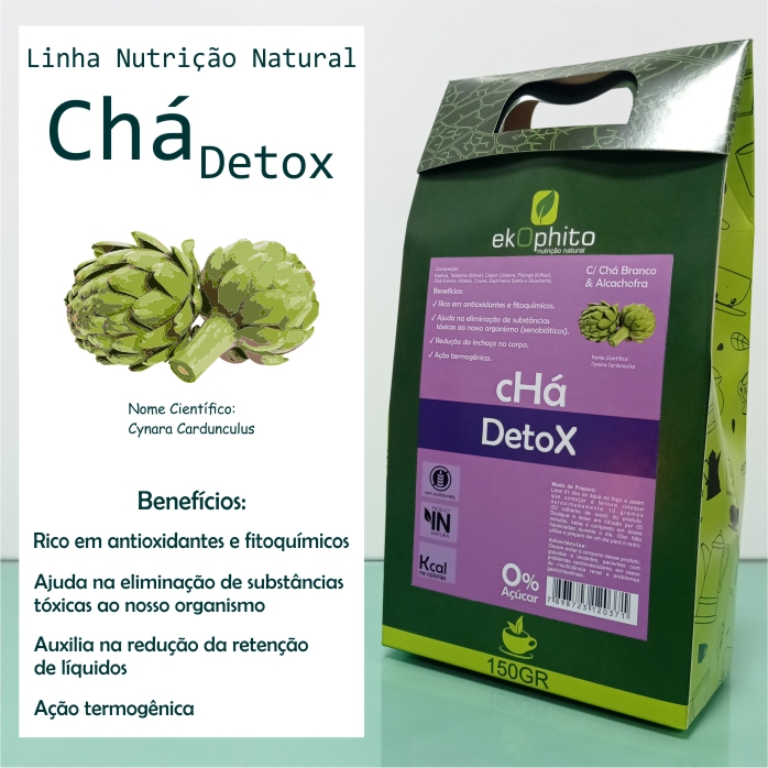 CHÁ DETOX IN NATURA - Sem Açúcar / Sem Glúten / Desidratado - 150G ...