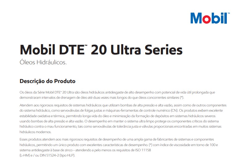 Mobil DTE 26 ULTRA Grau ISO 68 Tb 200 Lts - Óleo Hidráulico Antidesgas ...