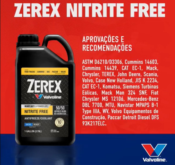 Valvoline ZEREX HD NITRITE FREE 3,78 Lt - Ford Cummins Volvo SCANIA ...