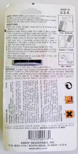 ABRO EPOXY STEEL EG-330 - Epoxi em Seringa solda Aço e Metal TITANIUM ...