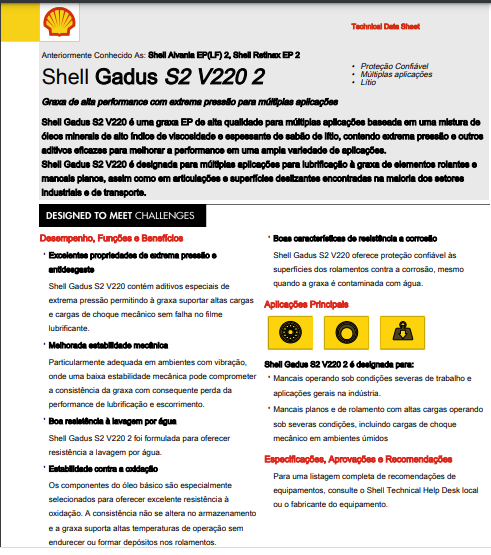 Graxa Shell GADUS S2 V220 2 400gr NLGI 2 LITHIUM EP - Fast Car Brasil ...