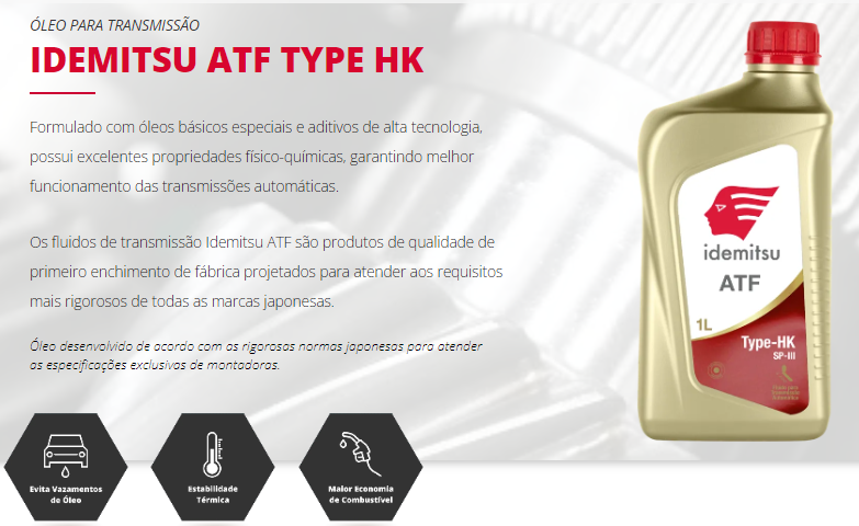 Óleo de Câmbio Automático IDEMITSU ATF TYPE HK SP III Hyundai Kia Mits ...