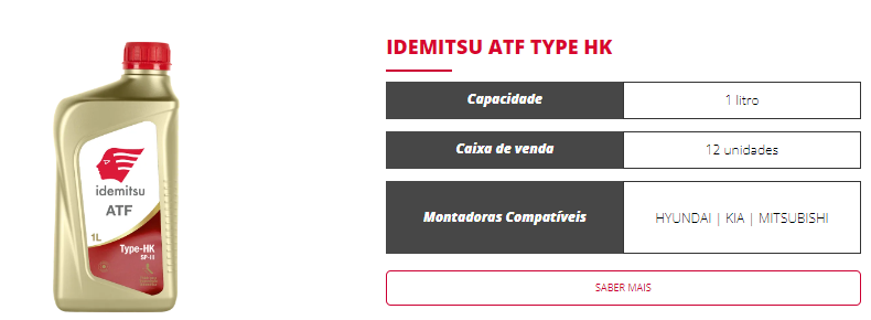 Óleo de Câmbio Automático IDEMITSU ATF TYPE HK SP III Hyundai Kia Mits ...