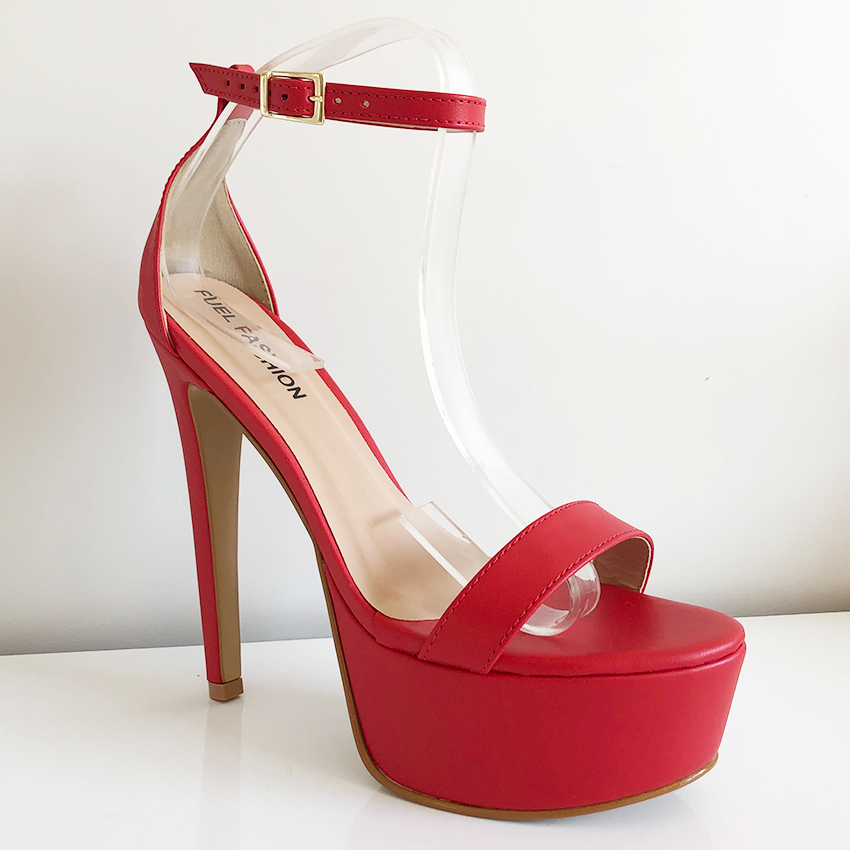 Sandália Salto 15 Meia Pata Vermelha - FUEL FASHION