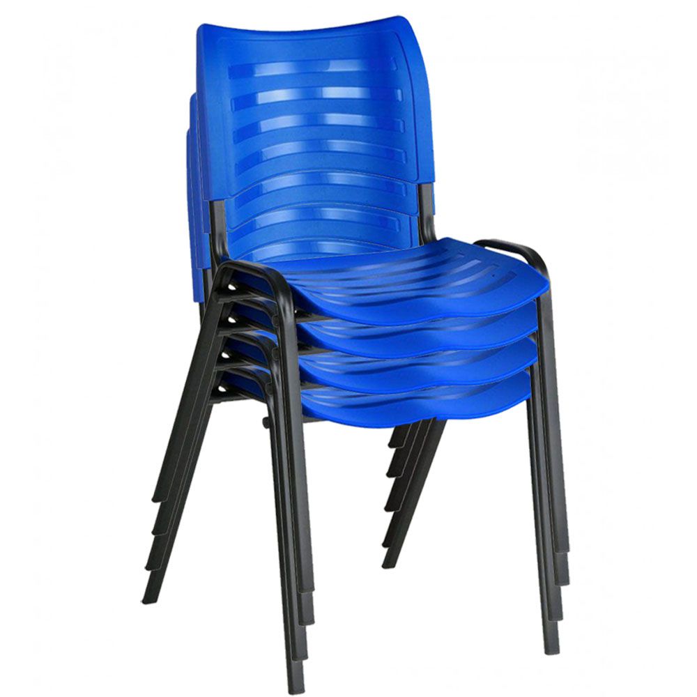 Cadeira Iso Empilhavel Plastica Com Estrutura de Metal - Stilos Móveis