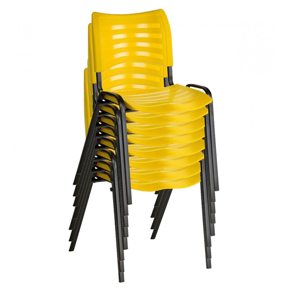 Cadeira Iso Empilhavel Plastica Com Estrutura de Metal - Stilos Móveis
