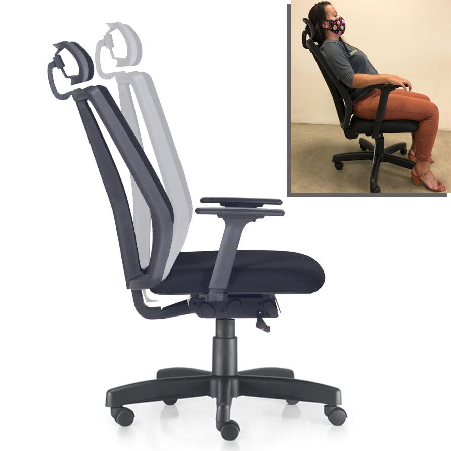 Cadeira Giratória Addit Presidente Tela Ergonômica Operativa - Stilos ...