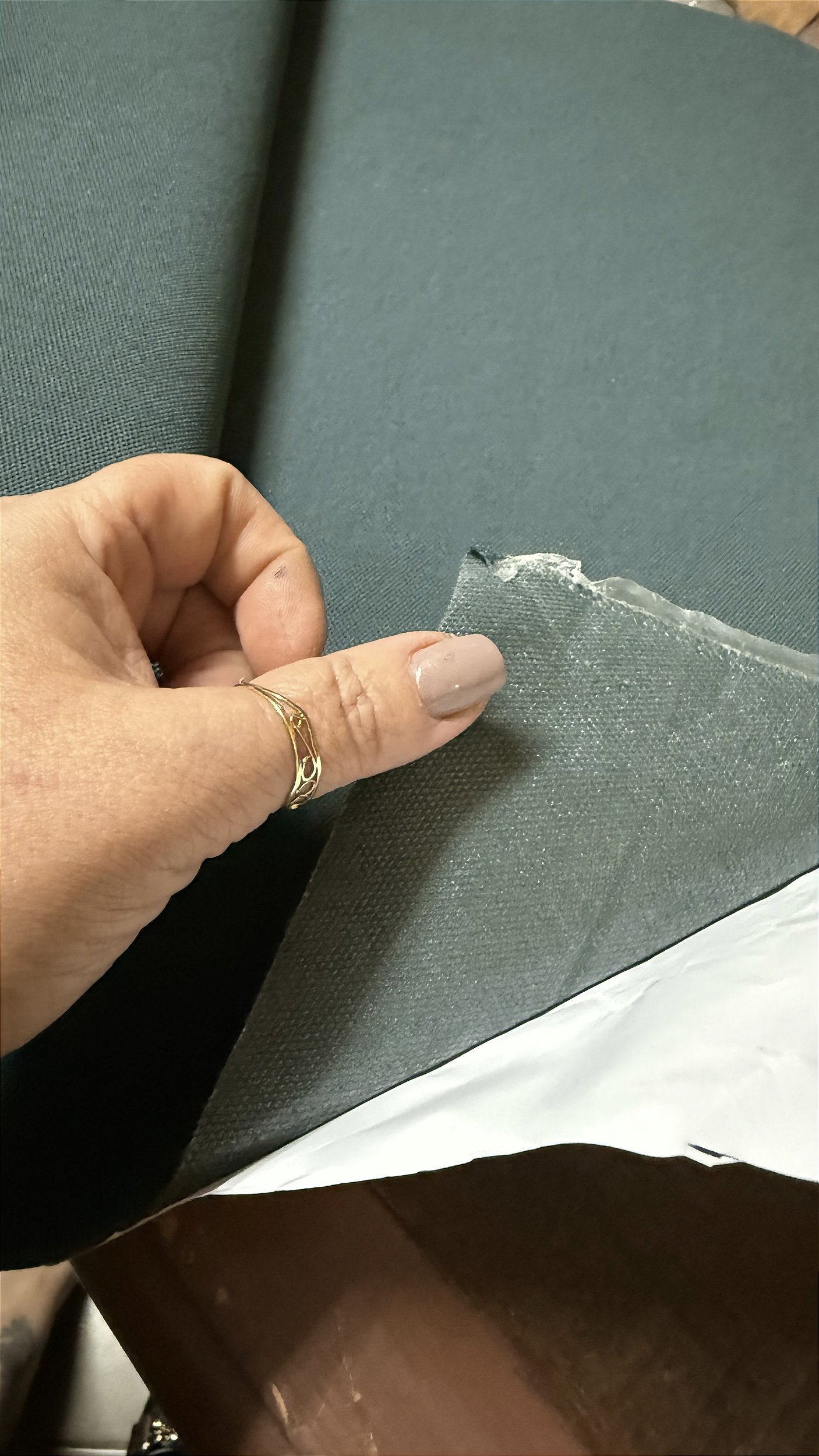 Tecido Versalhes verde auto colante - Adriana Dourado - Diva da costura