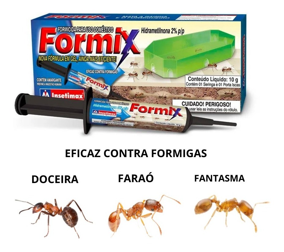 Mata Formiga Formix Eliminar Repelente De Formigas Doceiras 10g Sering ...