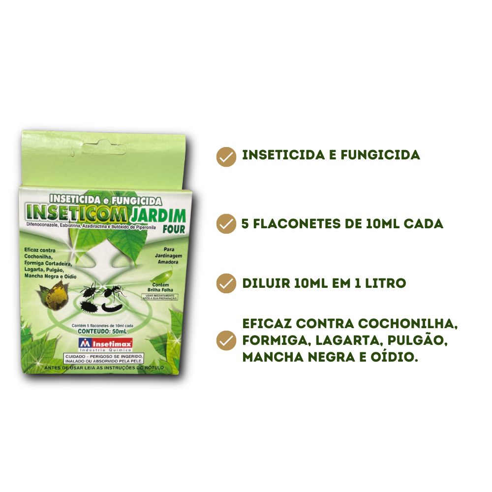Inseticida e Fungicida Iseticom Jardim 50ML - EFICÁCIA GARANTIDA - Sens ...
