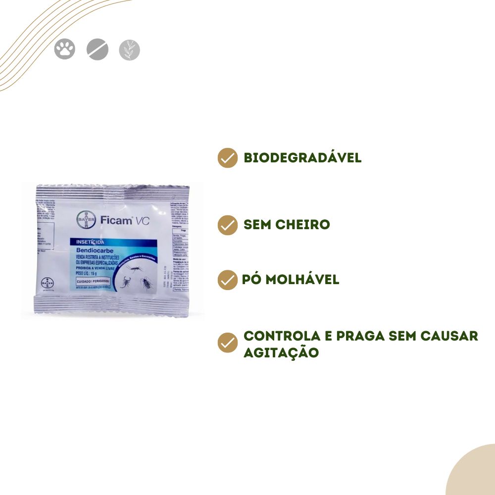 Ficam VC 15g- Mata Escorpião, Mosquito E Barata - Bayer - Sens Agropet ...