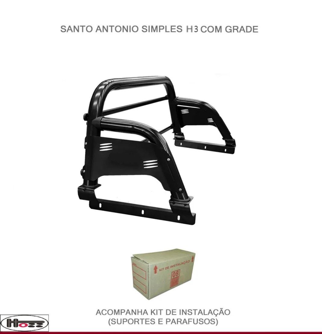 Santo Antonio Hilux 2016 em Diante H3 Preto - Just Parts Distribuidora