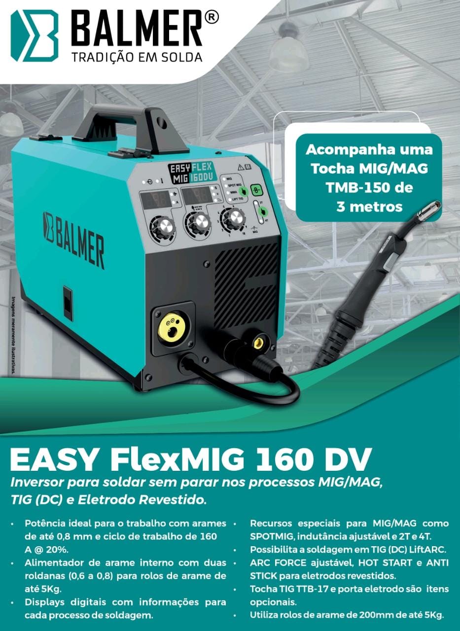 Maquina de solda MIG 3 e 1 multiprocessos Bivolt 110/220V Balmer - Chico Soldas | Loja de ...