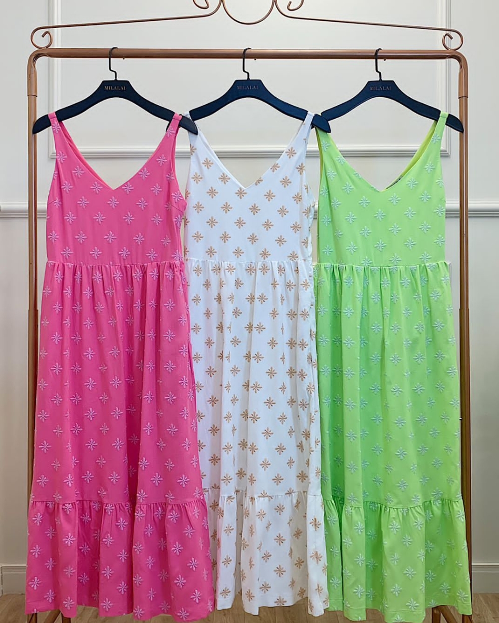 Vestido Midi Em Linho Bordado Milalai - Albuquerque Boutique - Moda ...