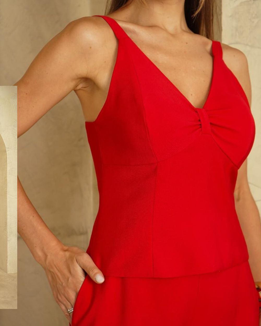 Top Alongado Twill Franzido Elo Donna Ritz - Albuquerque Boutique ...