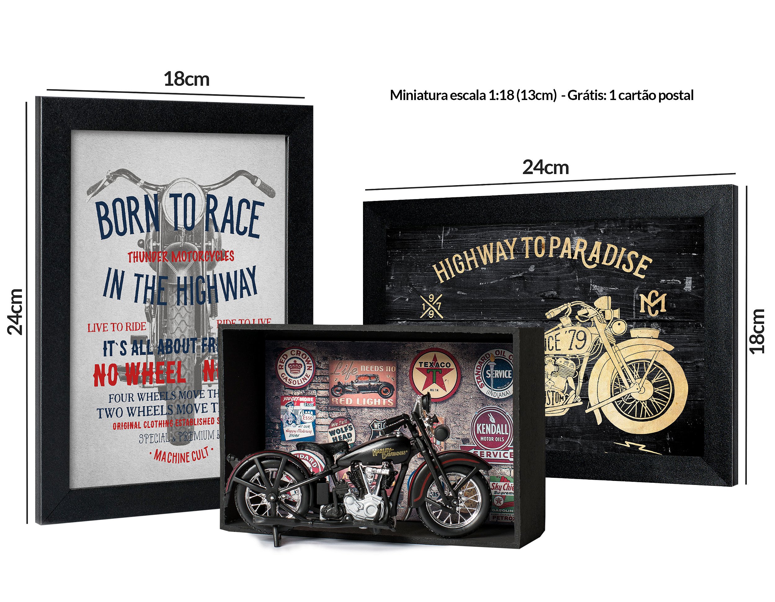 Miniatura Harley-Davidson Vintage - Kit Presente Dia dos Pais - Machine ...