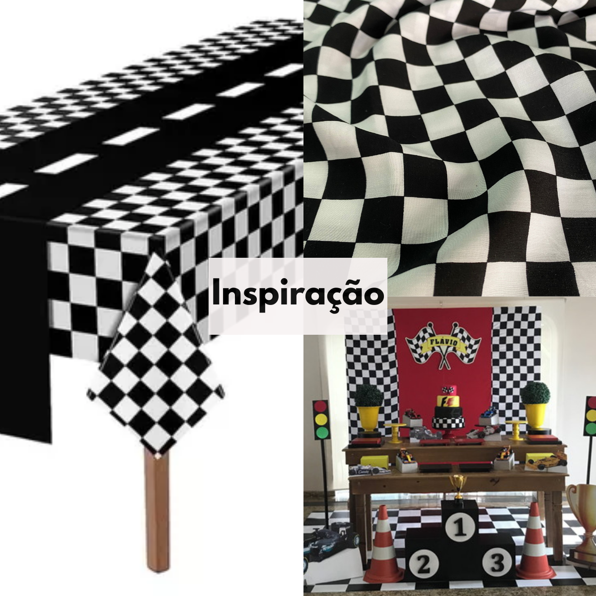 Tecido Viscose Losangos Fórmula 1 Preto e Branco 1,45m Decorações e ...