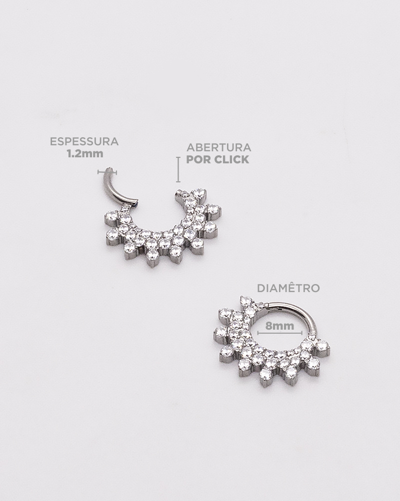 Piercing Argola Tripla com Zircônias Frontal - Titânio - Loka do ...