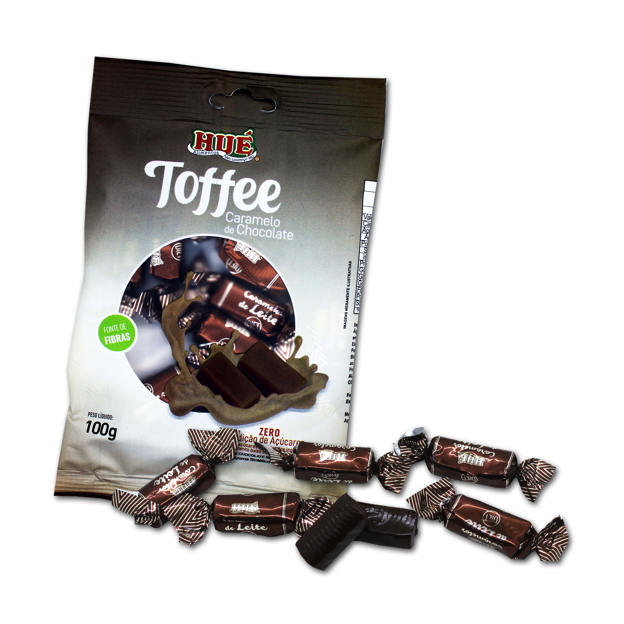 Kit Balas Toffee Diet Hué Sortidas: Leite Café e Chocolate 6 unidades ...