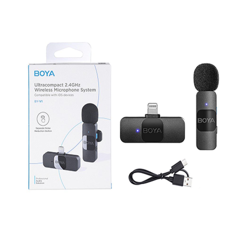 Microfone Boya By-V1 Lapela Sem Fio Wireless Conexão Lightning - Prime In
