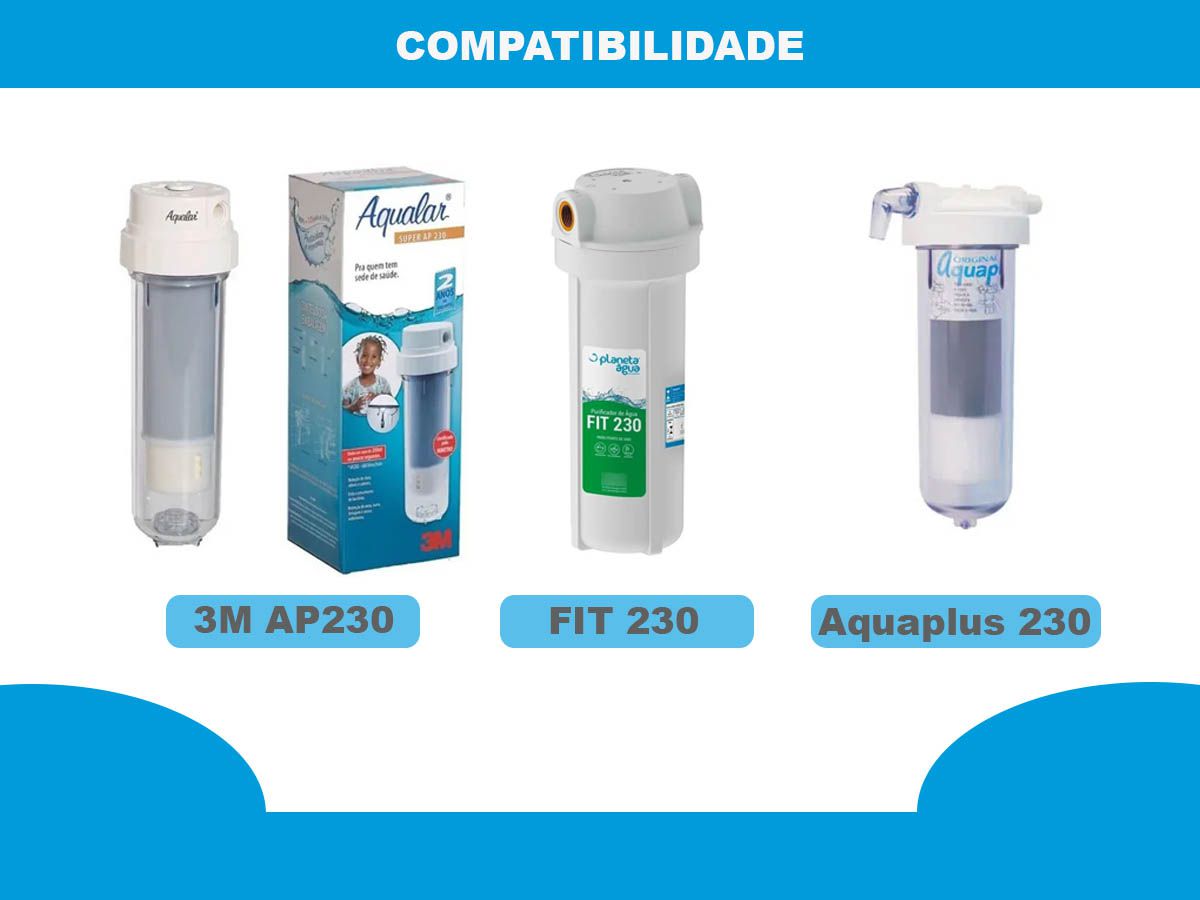 Refil P/ Filtro 3m Aqualar AP230 Fit 200 Aquaplus 230 Acquabios AB230 - Play Filtros - Loja de ...