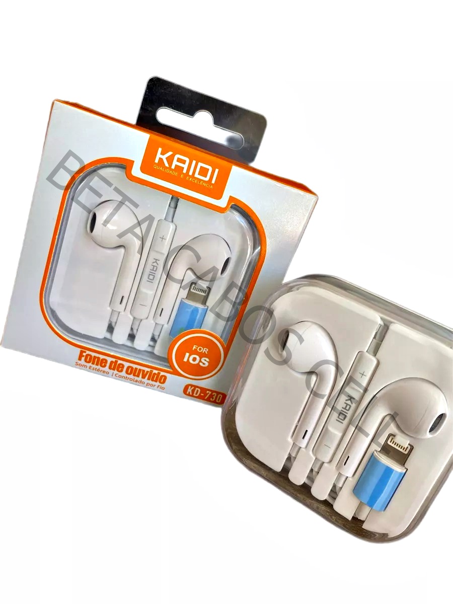 Fone De Ouvido kAIDI iPHONE Entrada Lightning Com Microfone - Beta ...