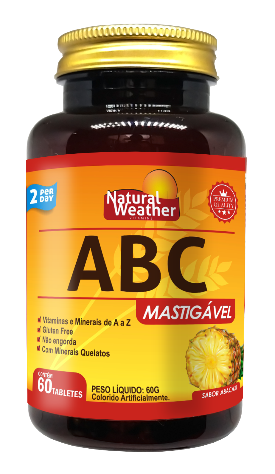 Polivitamínico - Abc Mastigável Com Sabor - Natural Weather - 60 Comp ...