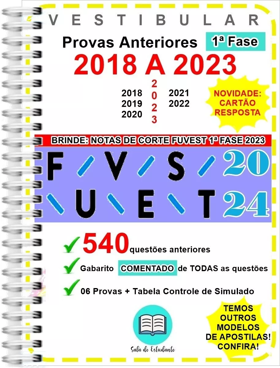 Fuvest 1ª E 2ª Fase Exatas 2018 A 2023 + Gabarito Comentado - https ...